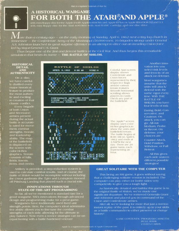 The Battle of Shiloh cover or packaging material - MobyGames