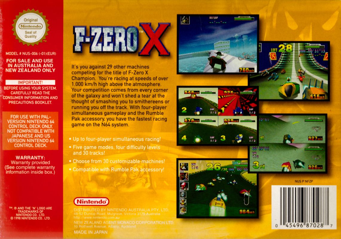 F-Zero X cover or packaging material - MobyGames
