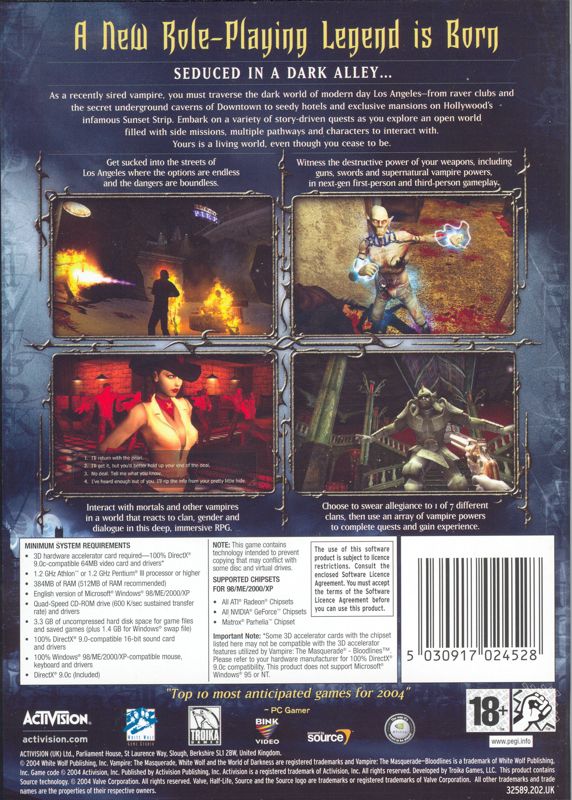 Vampire: The Masquerade - Bloodlines cover or packaging material ...