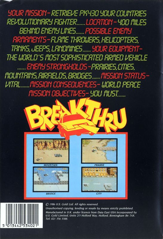 BreakThru cover or packaging material - MobyGames