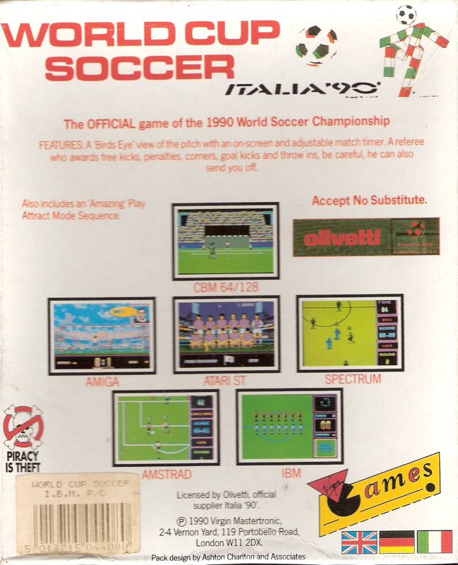 Rick Davis's World Trophy Soccer cover or packaging material - MobyGames