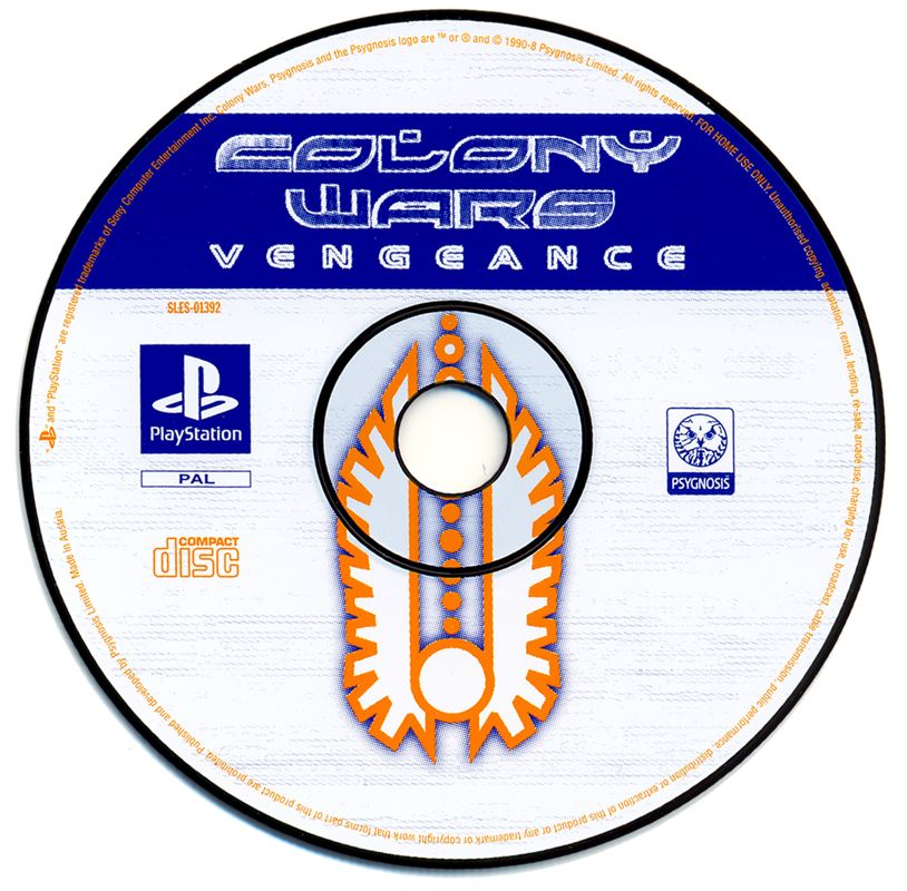 Colony Wars: Vengeance cover or packaging material - MobyGames