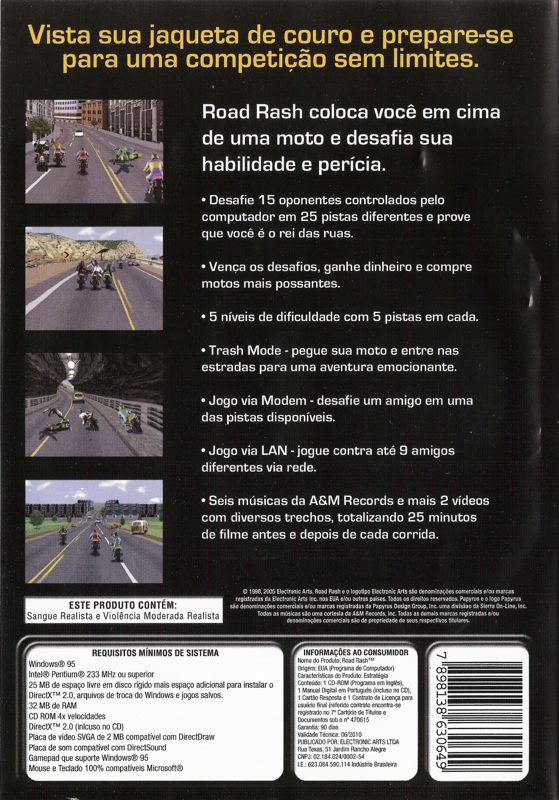 Road Rash cover or packaging material - MobyGames