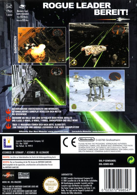 Star Wars: Rogue Squadron II - Rogue Leader cover or packaging material ...