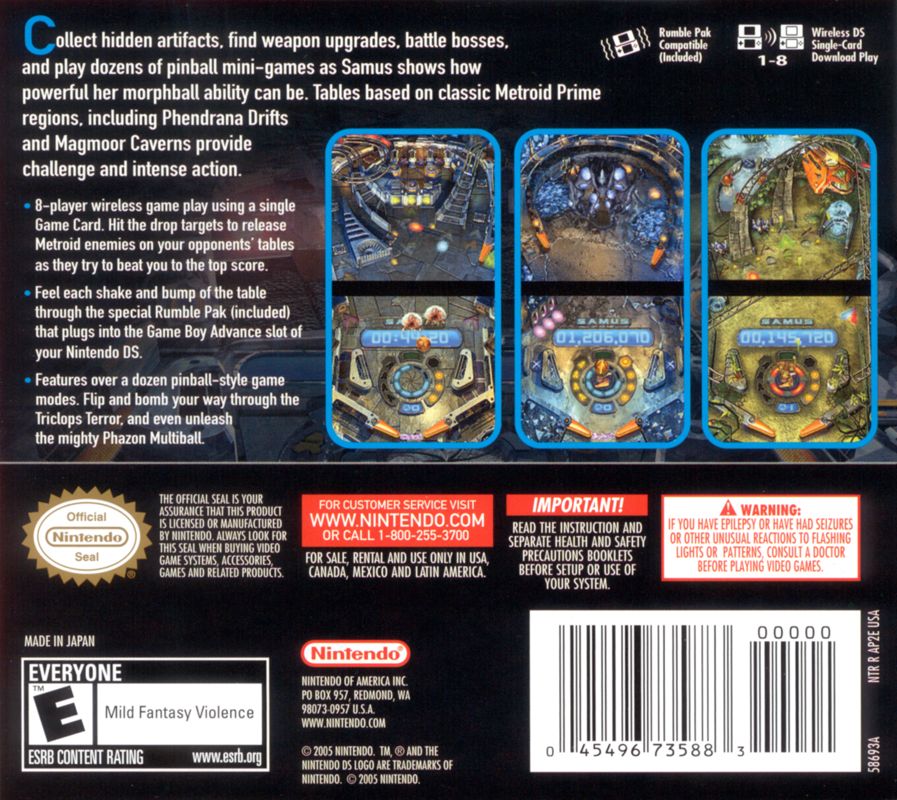 Metroid Prime Pinball cover or packaging material - MobyGames