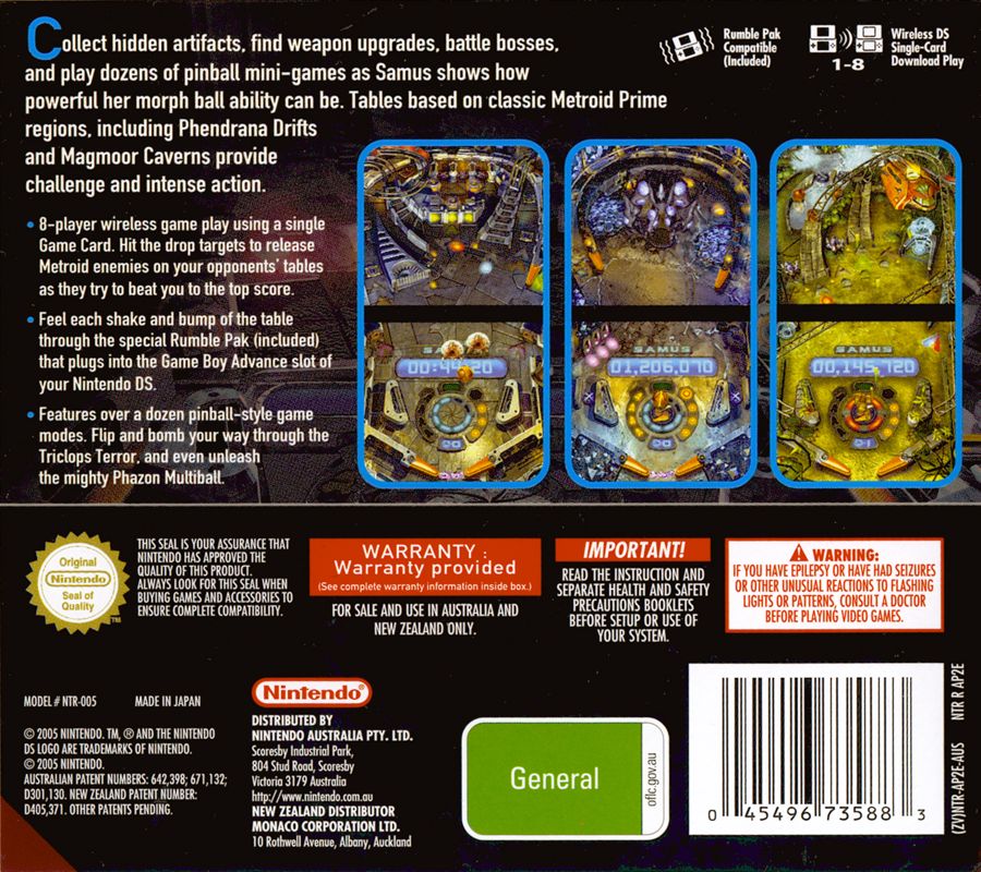 Metroid Prime Pinball cover or packaging material - MobyGames