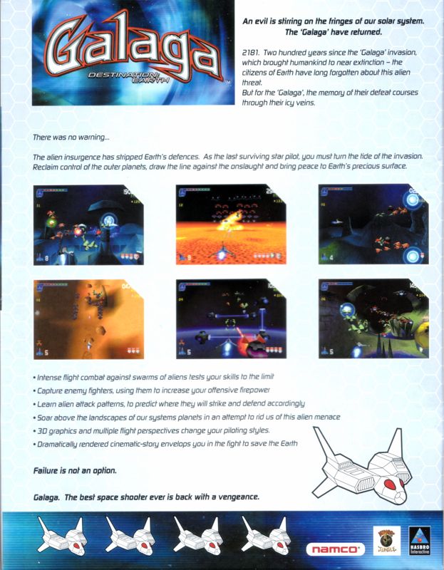 Galaga: Destination Earth cover or packaging material - MobyGames