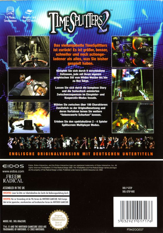 TimeSplitters 2 cover or packaging material - MobyGames