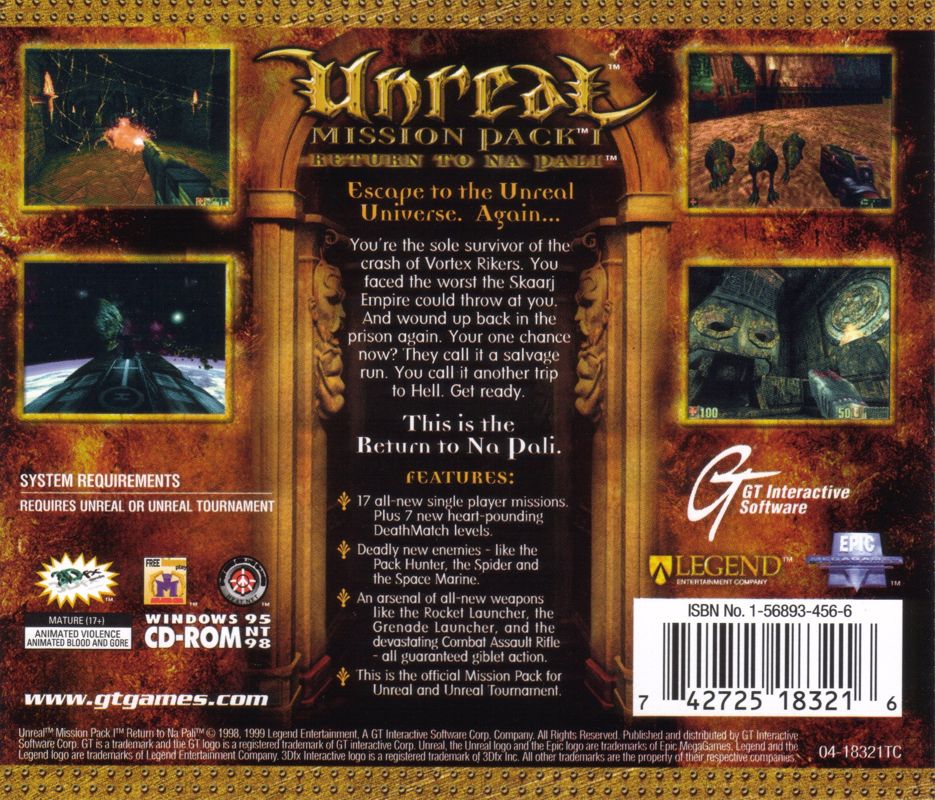 Unreal Mission Pack 1: Return to Na Pali cover or packaging material ...
