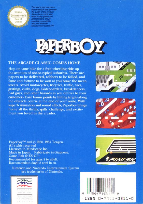 Paperboy cover or packaging material - MobyGames