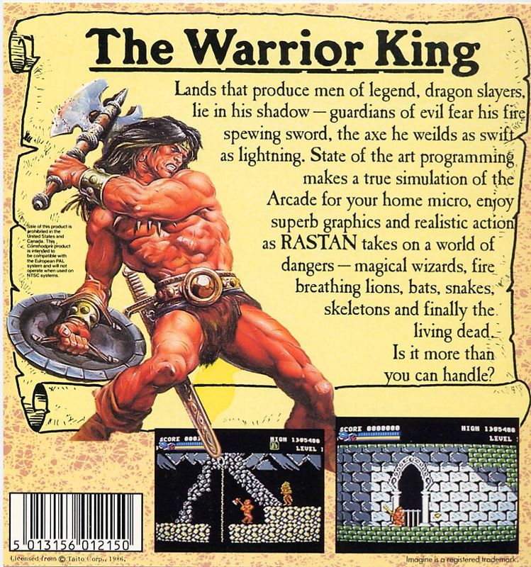 Rastan cover or packaging material - MobyGames