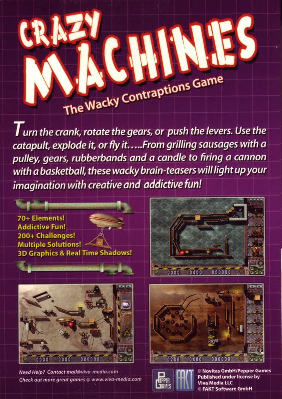 Crazy Machines: The Wacky Contraptions Game cover or packaging material ...