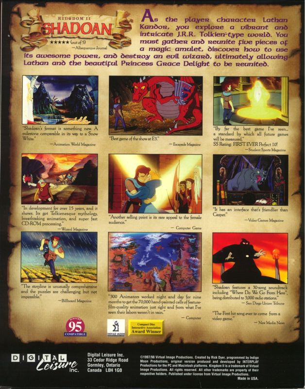 Kingdom II: Shadoan cover or packaging material - MobyGames