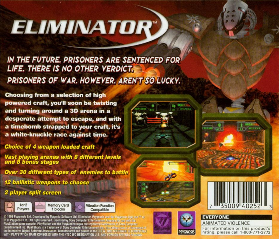 Eliminator cover or packaging material - MobyGames
