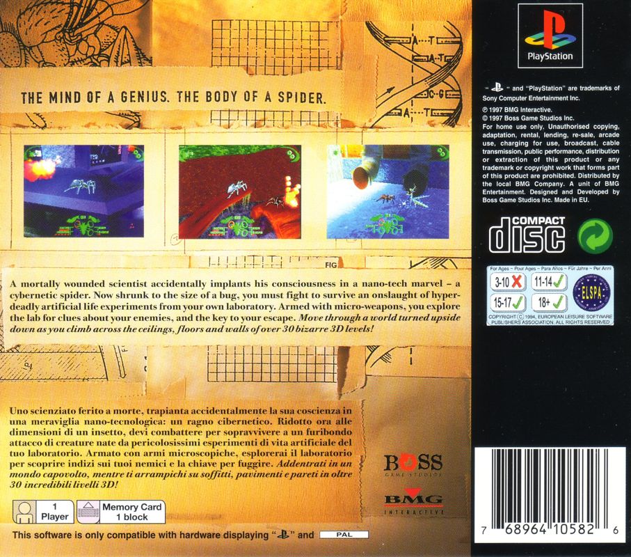 Spider: The Video Game cover or packaging material - MobyGames