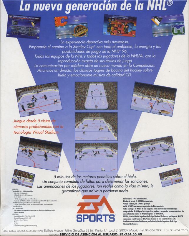 NHL 96 cover or packaging material - MobyGames