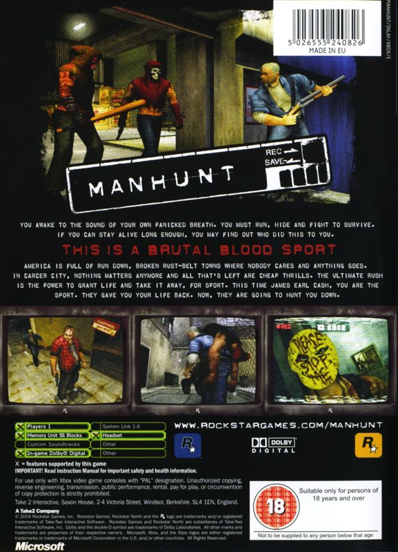 Manhunt cover or packaging material - MobyGames