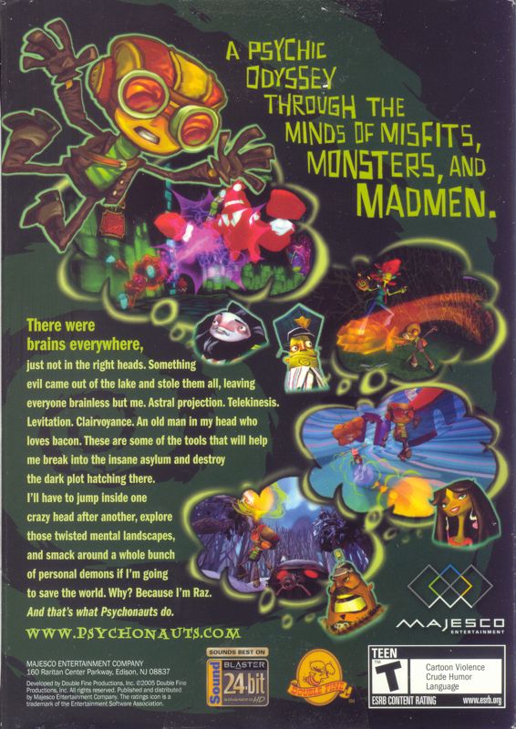 Psychonauts cover or packaging material - MobyGames