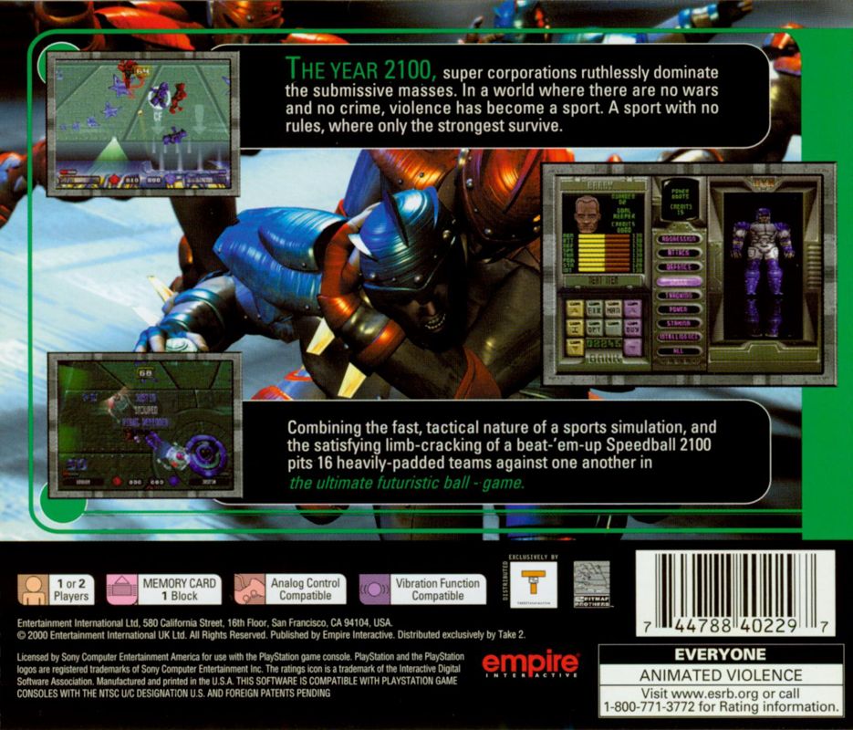 Speedball 2100 cover or packaging material - MobyGames