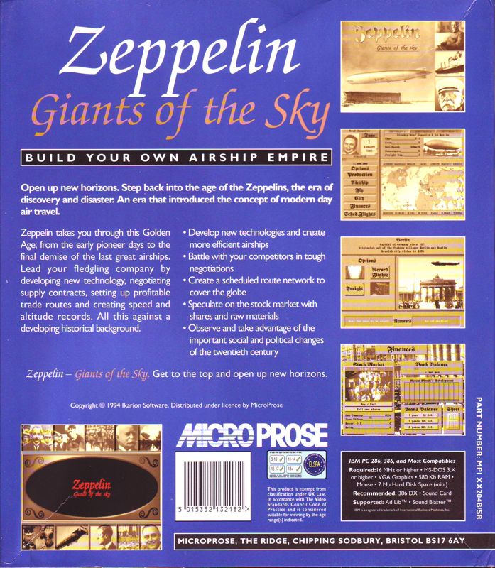 Zeppelin! Command a Global Airship Empire cover or packaging material ...