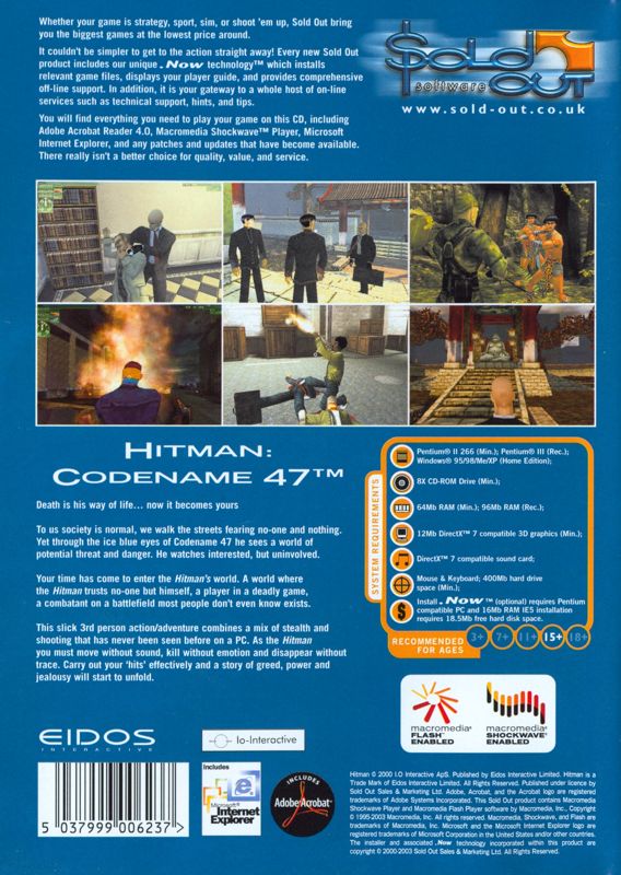 Hitman: Codename 47 cover or packaging material - MobyGames