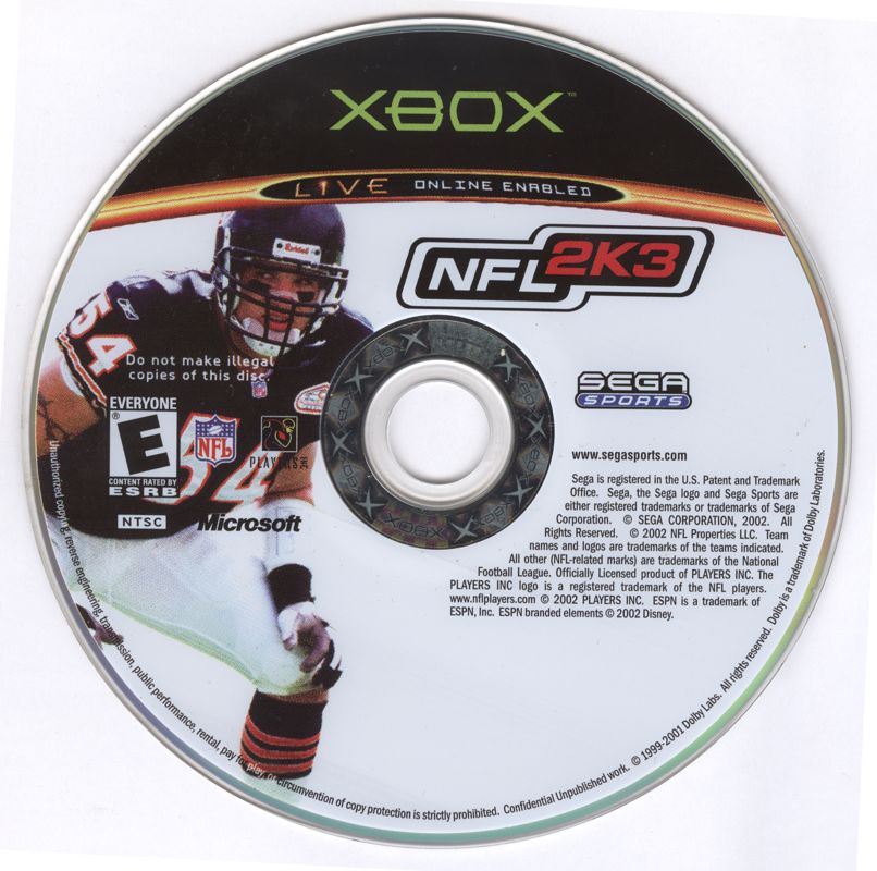 NFL 2K3 cover or packaging material - MobyGames