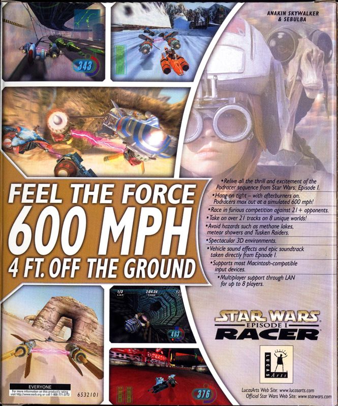 Star Wars: Episode I - Racer cover or packaging material - MobyGames