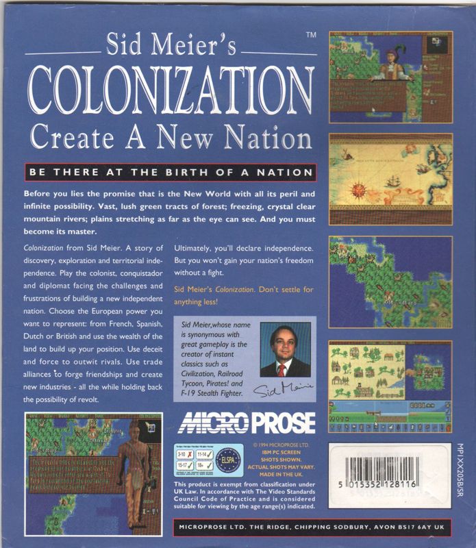 Sid Meier's Colonization cover or packaging material - MobyGames