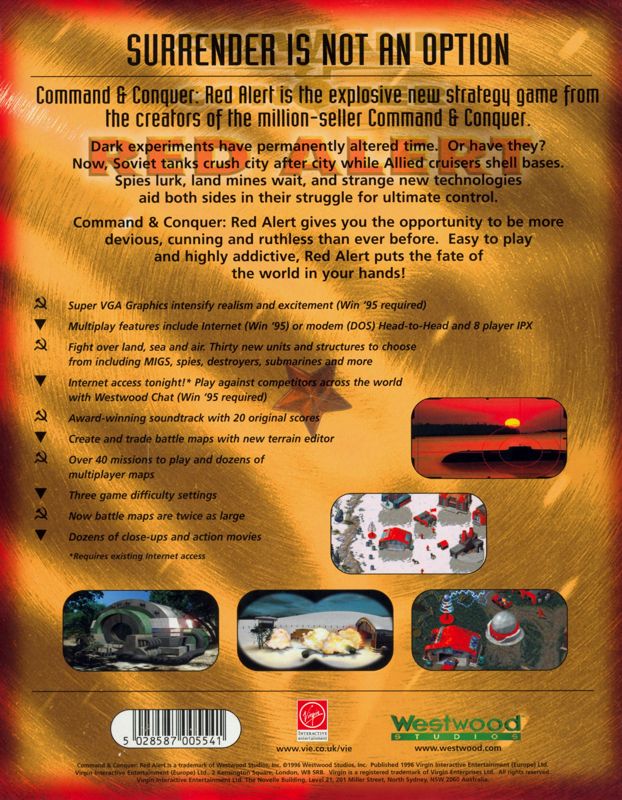 Command & Conquer: Red Alert cover or packaging material - MobyGames