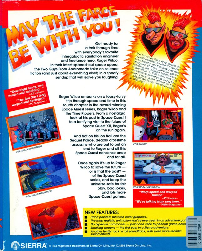 Space Quest IV: Roger Wilco and the Time Rippers cover or packaging ...