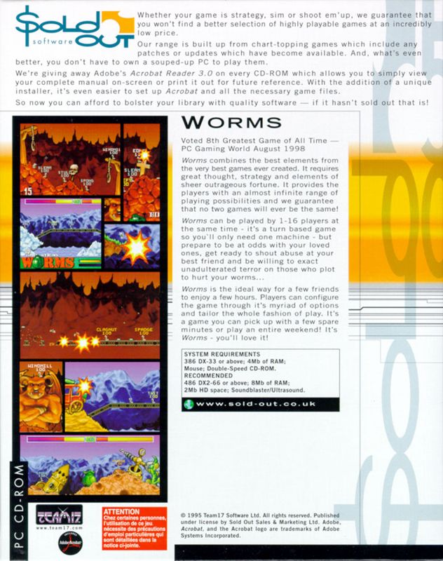Worms cover or packaging material - MobyGames