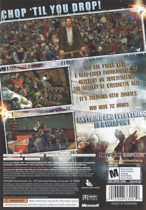 Dead Rising cover or packaging material - MobyGames