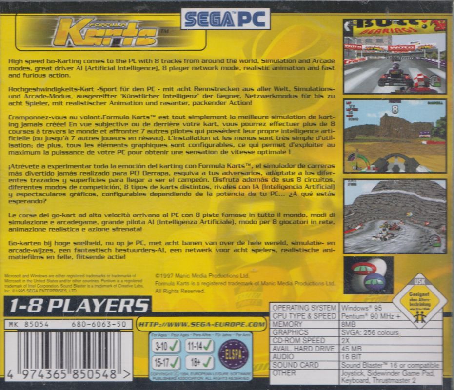 Formula Karts cover or packaging material - MobyGames