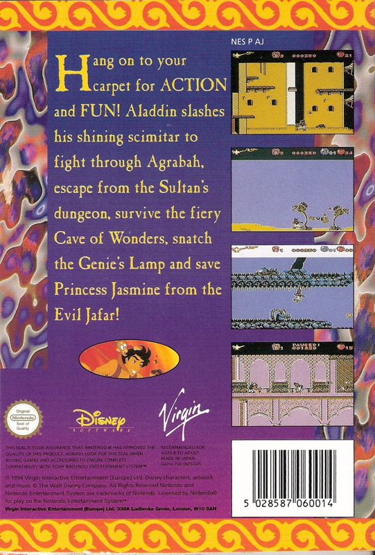 Disney's Aladdin cover or packaging material - MobyGames