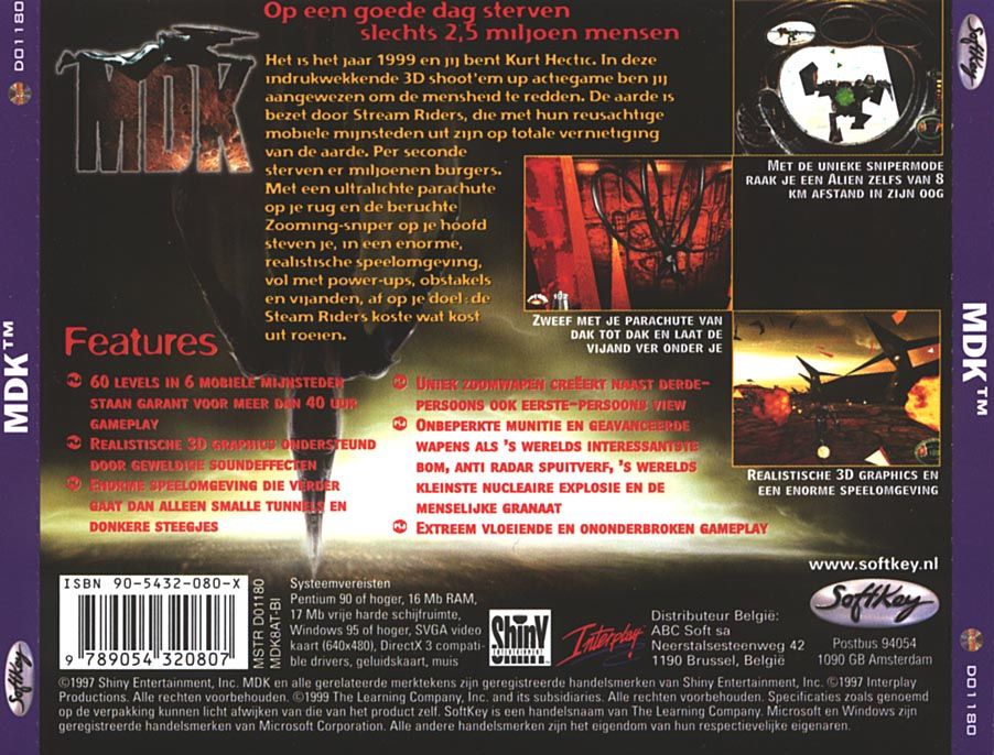 MDK cover or packaging material - MobyGames