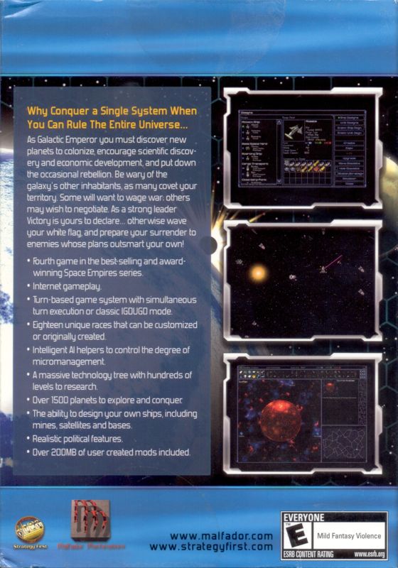 Space Empires IV: Deluxe cover or packaging material - MobyGames