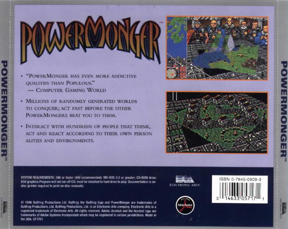PowerMonger cover or packaging material - MobyGames