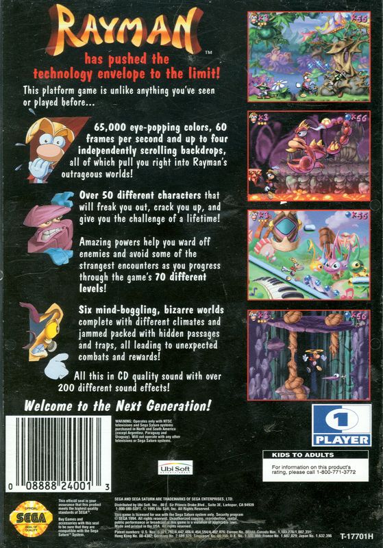 Rayman cover or packaging material - MobyGames