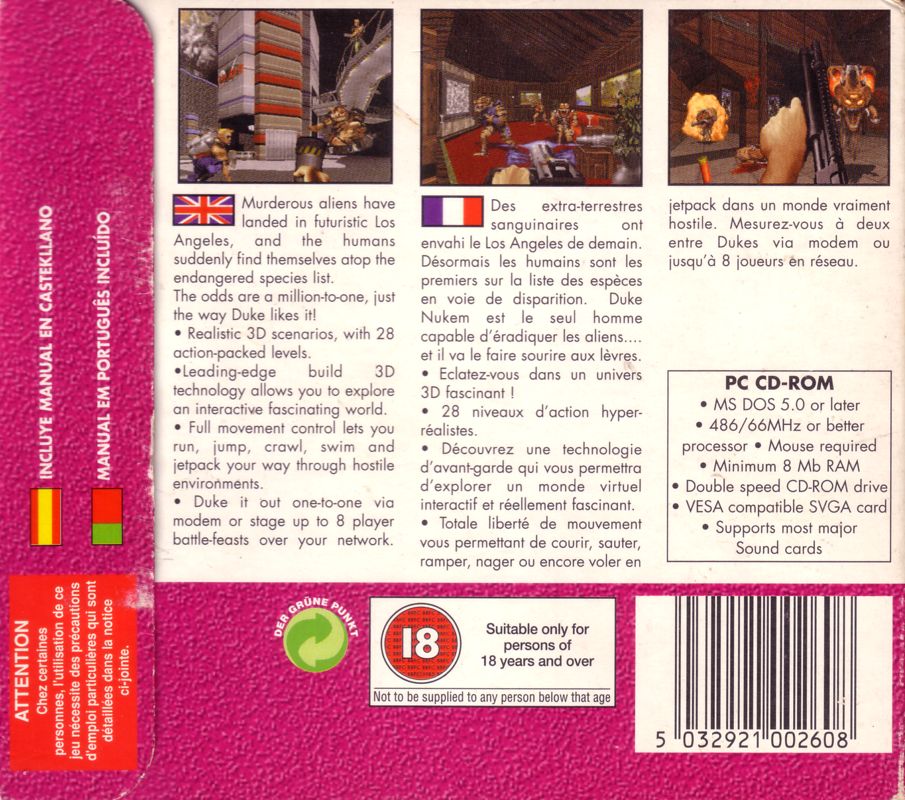 Duke Nukem 3D cover or packaging material - MobyGames