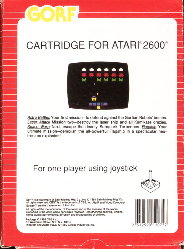 Gorf cover or packaging material - MobyGames