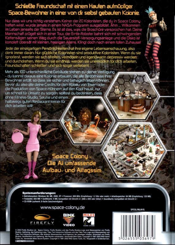 Space Colony cover or packaging material - MobyGames