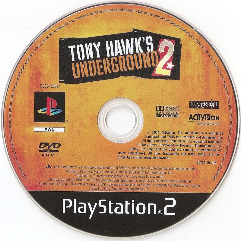 Tony Hawk's Underground 2 cover or packaging material - MobyGames