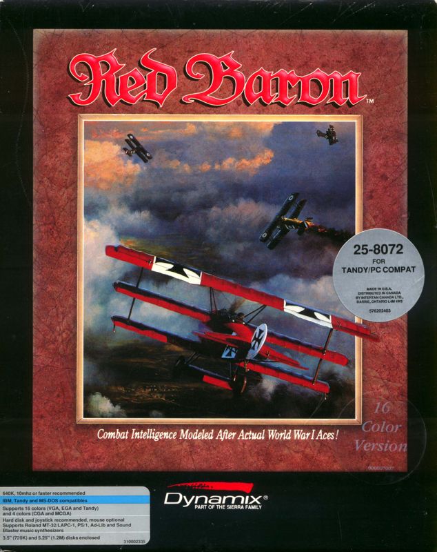 Red Baron cover or packaging material - MobyGames