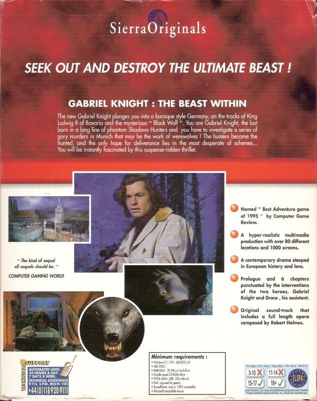 The Beast Within: A Gabriel Knight Mystery cover or packaging material ...