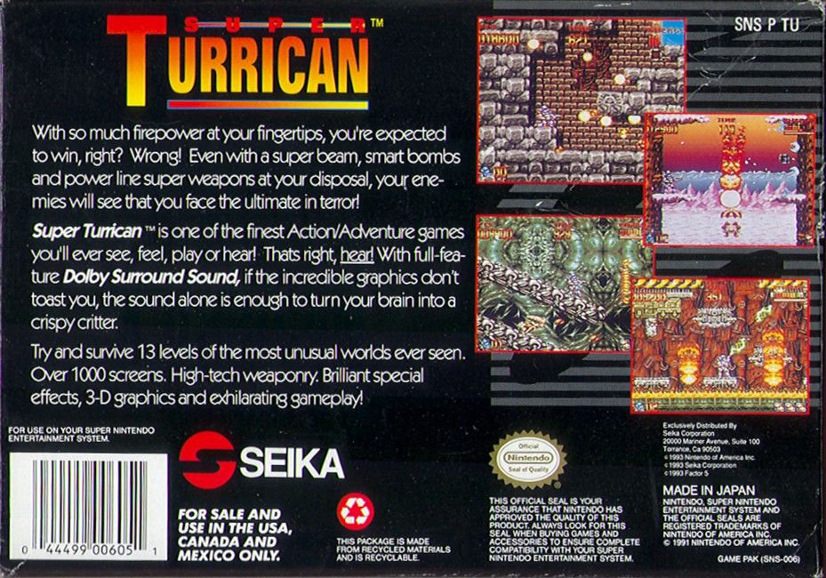 Super Turrican cover or packaging material - MobyGames