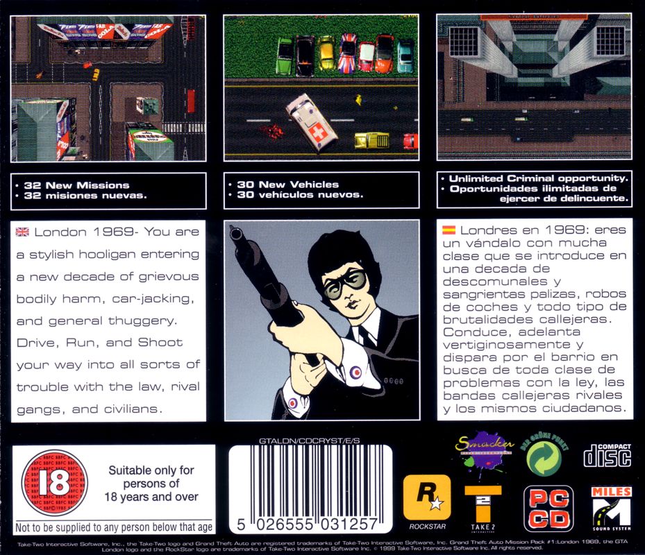 Grand Theft Auto: Mission Pack #1 - London 1969 cover or packaging ...