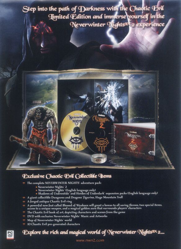 Neverwinter Nights 2 (Chaotic Evil Edition) cover or packaging material - MobyGames