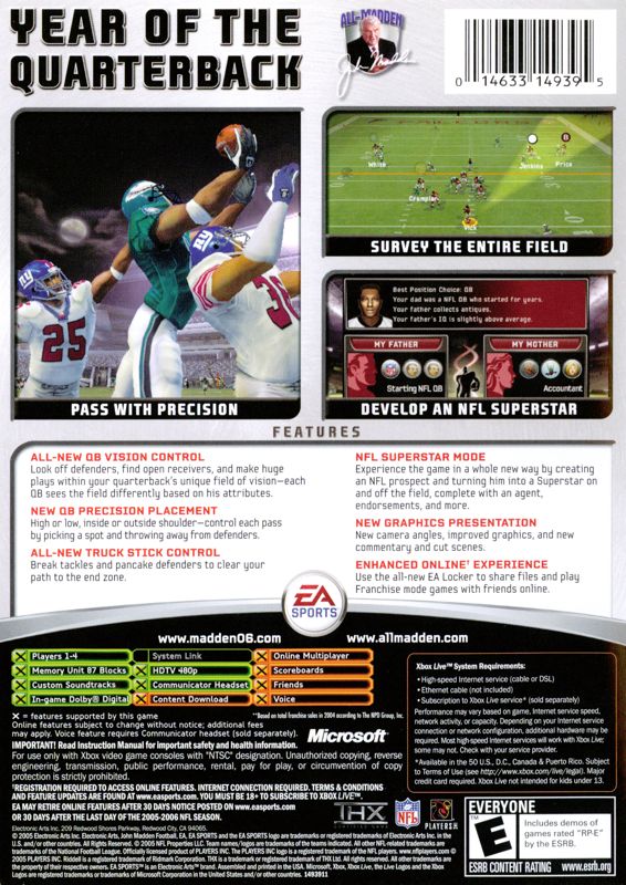 Madden NFL 06 cover or packaging material - MobyGames
