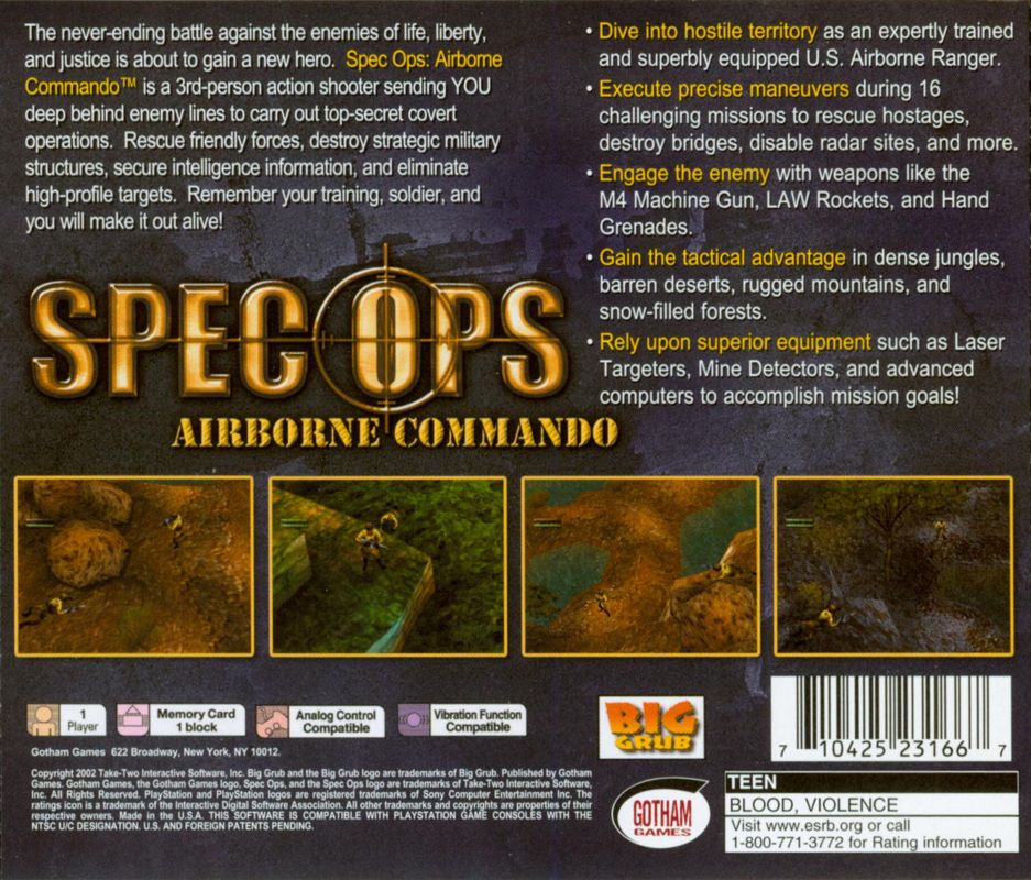 Spec Ops: Airborne Commando cover or packaging material - MobyGames
