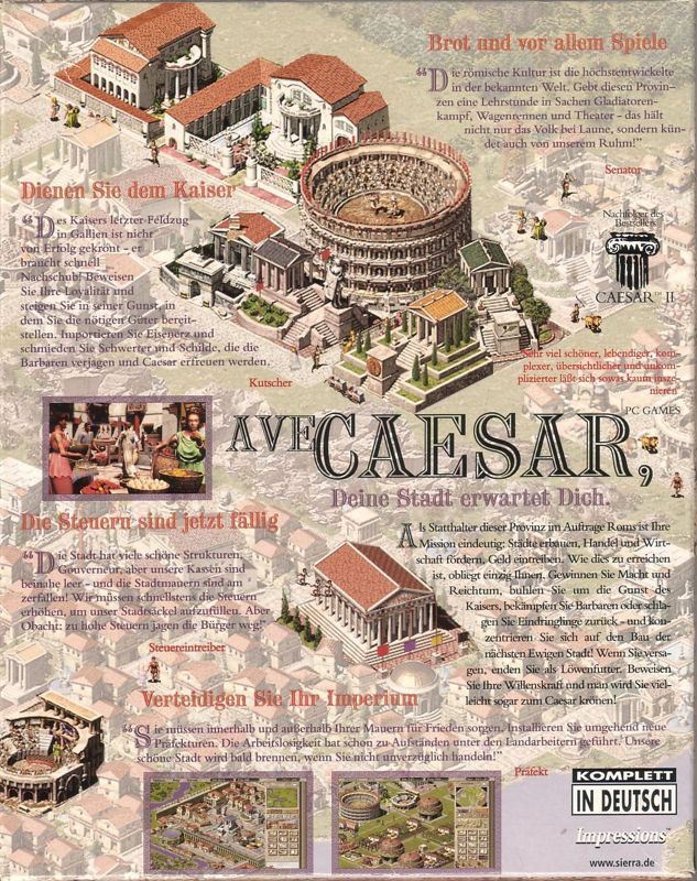 Caesar III cover or packaging material - MobyGames